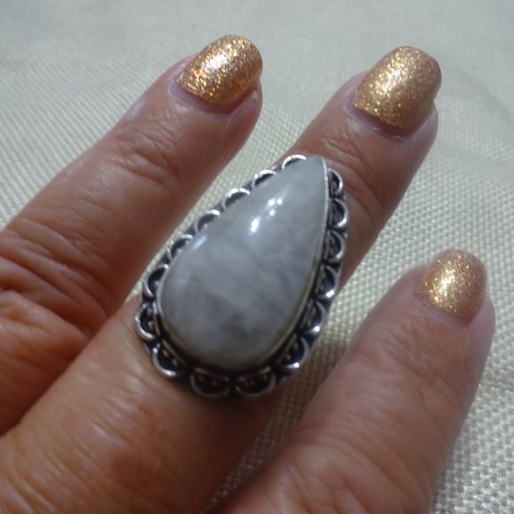 Handmade | Jewelry | Gorgeous Rainbow Moonstone Handmade Sterling Ring ...